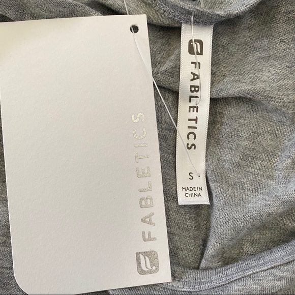 Fabletics | Tops | Fabletics Scoop Neck Gray Logo Tee Ii Nwt | Poshmark